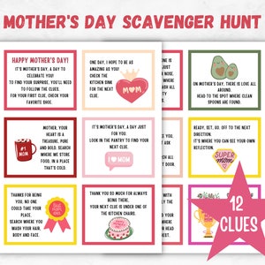 Mother's Day Scavenger Hunt, Indoor Treasure Hunt Clues, Surprise ...