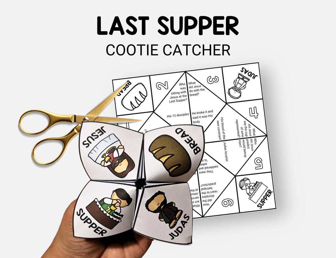 The Last Supper, Passover Bible Cootie Catcher Printable, Easter Holy ...