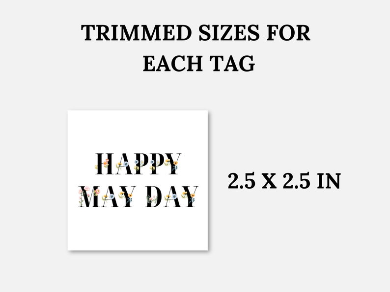Happy May Day Printable Tags, Square May Day Tags, Wildflower, May Day ...
