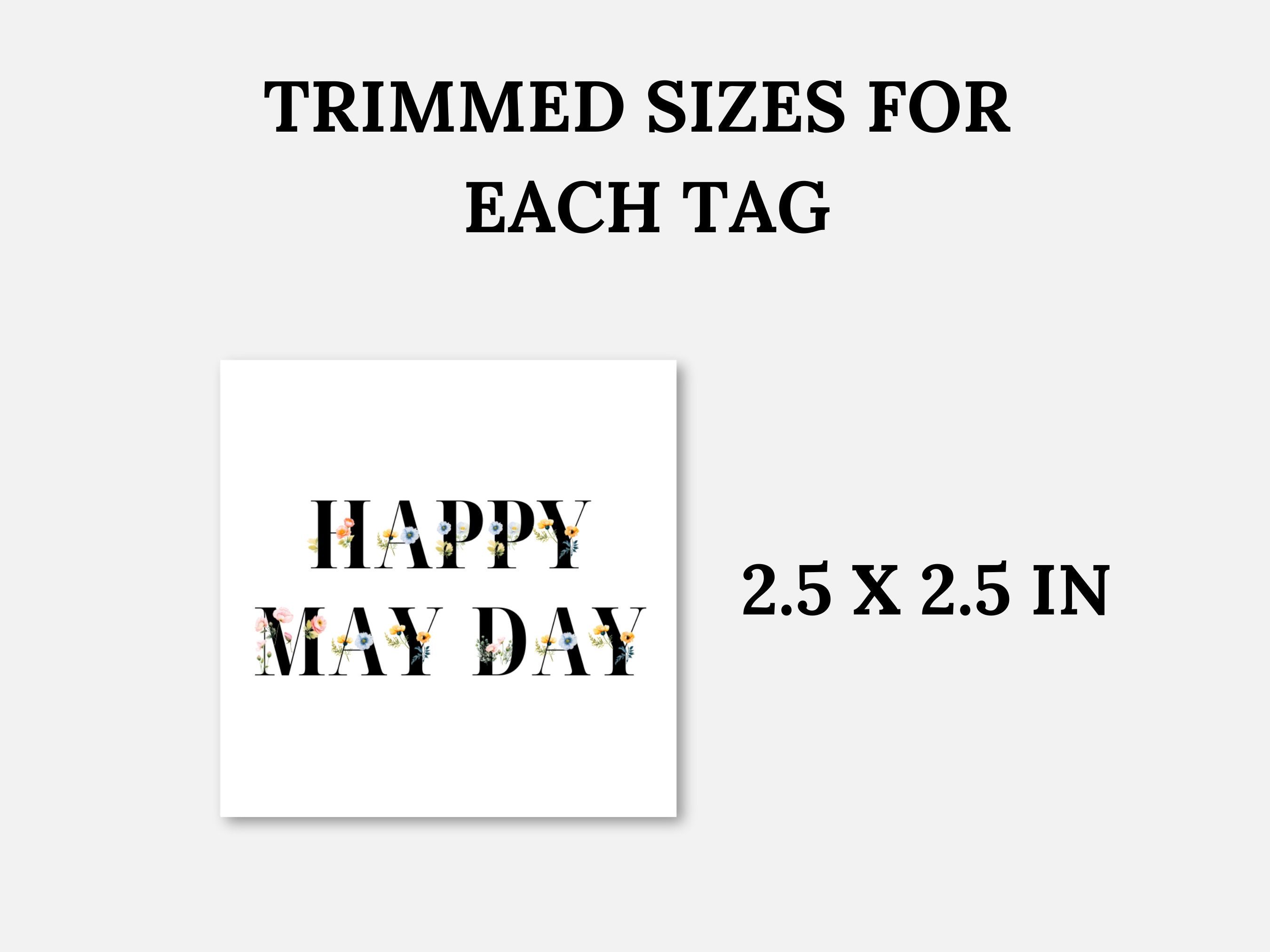 Happy May Day Printable Tags, Square May Day Tags, Wildflower, May Day ...