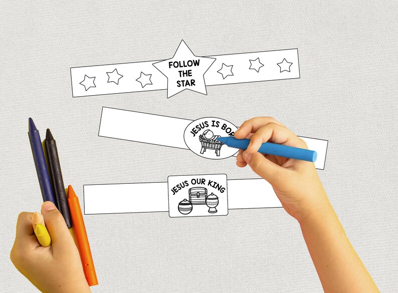 Birth of Jesus Printable Paper Bracelets Craft, Nativity Sunday School ...