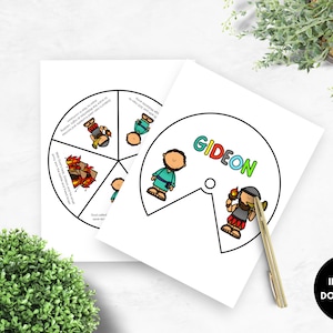 The Story of Gideon, Printable Bible Lesson Coloring Wheel, Sunday ...