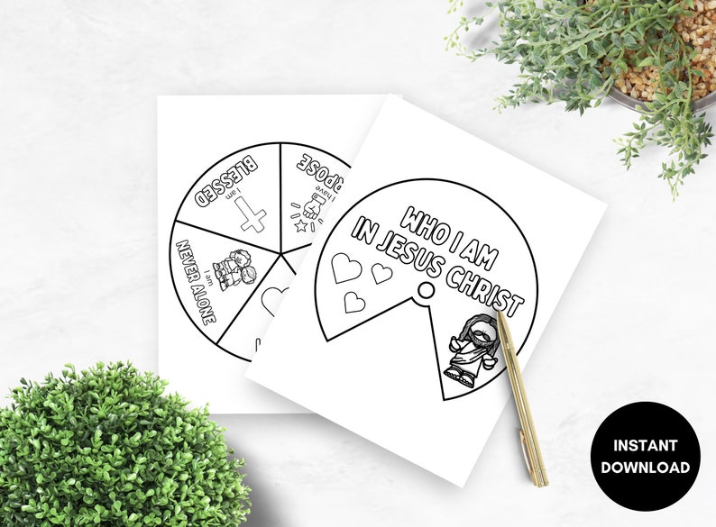 Who I Am in Christ, Printable Bible Coloring Wheel, Identity in Christ ...