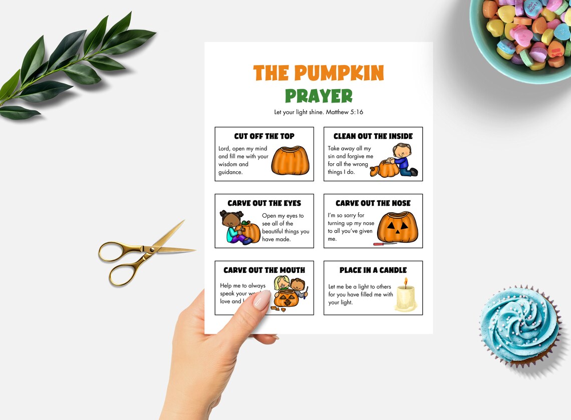 Pumpkin Carving Christian Halloween Activity, Printable Pumpkin Prayer ...
