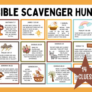 Bible Scavenger Hunt, Bible Verses, Indoor Treasure Hunt, Bible Game ...