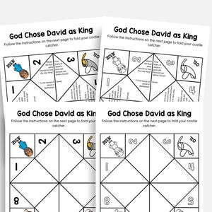 God Chose David as King, Bible Cootie Catcher Printable, Sunday School ...