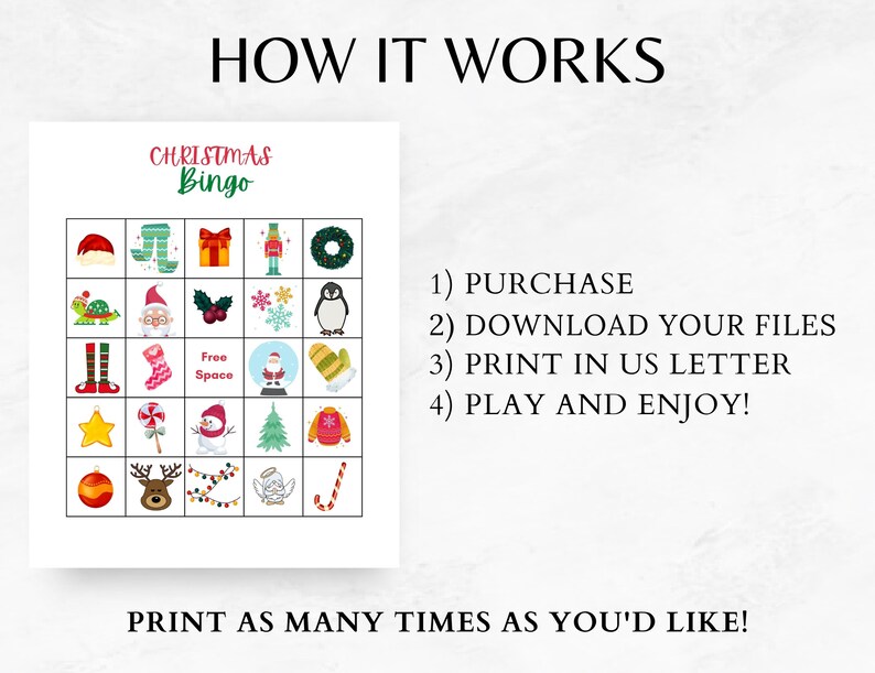 Christmas Bingo, 50 Printable Holiday Bingo Cards, Fun Christmas Office ...