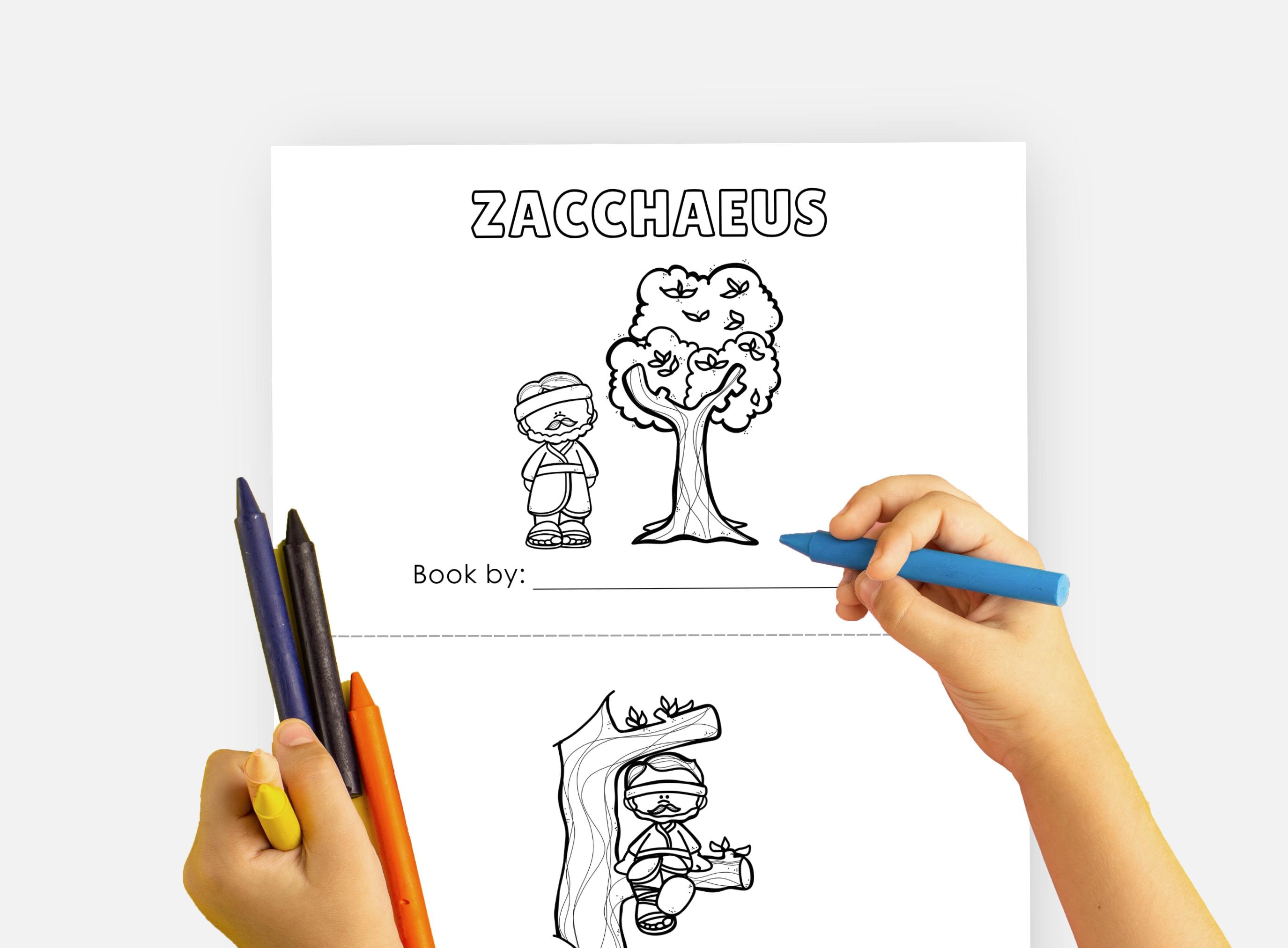 Zacchaeus, Printable Mini Bible Book, Sunday School Craft, Kids Bible ...