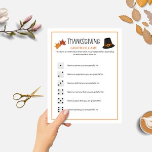 Gratitude Game, Printable Thanksgiving Game, Candy Dice, Gratitude Dice ...