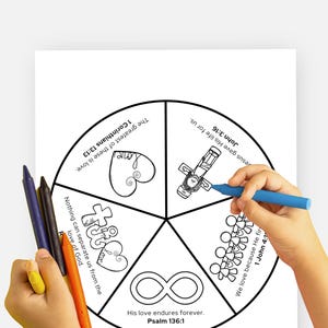 God is Love, Printable Bible Coloring Wheel, Valentines Day Sunday ...