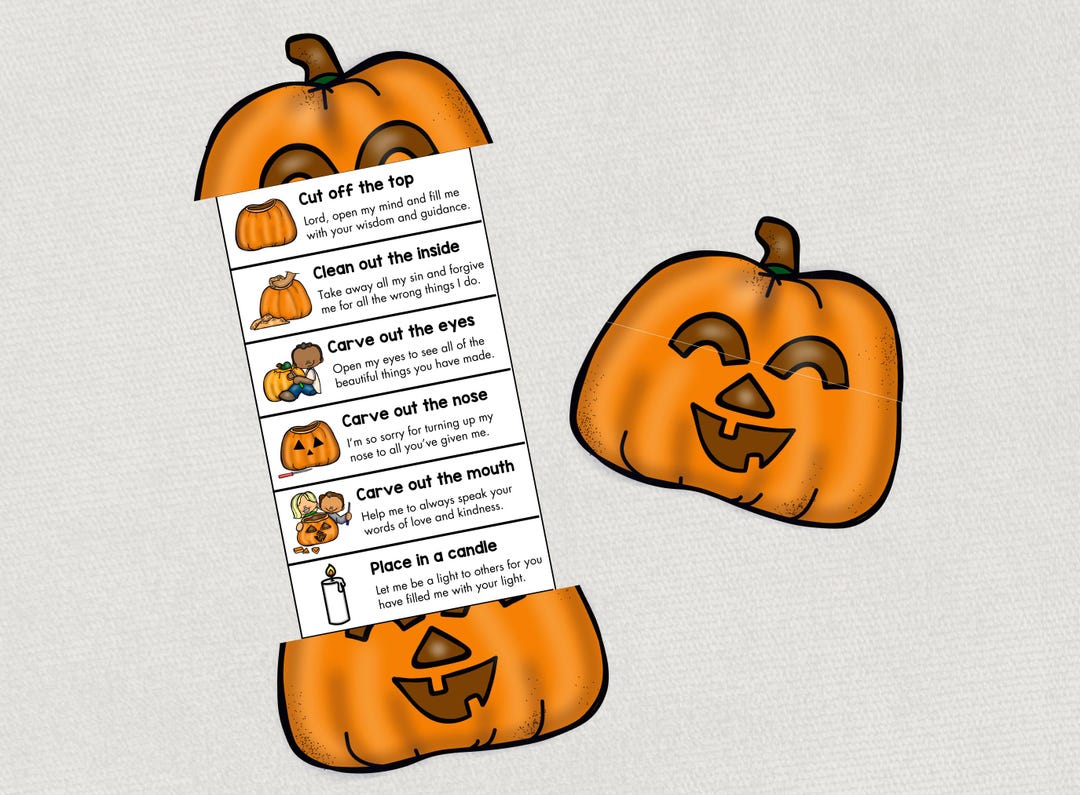 Pumpkin Carving Christian Halloween Activity, Printable Pumpkin Prayer ...
