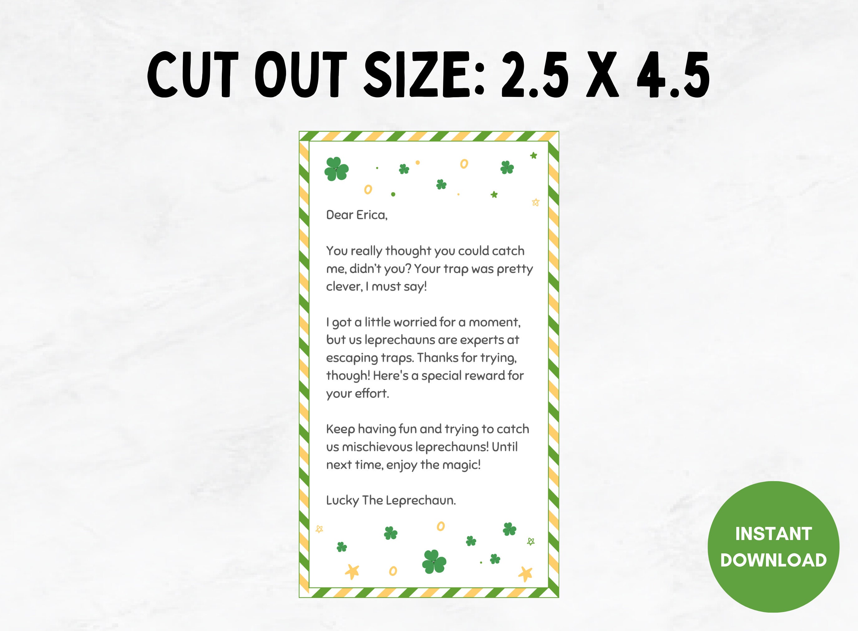 Miniature Leprechaun Letter ,leprechaun Trap Note, St Patricks Day ...