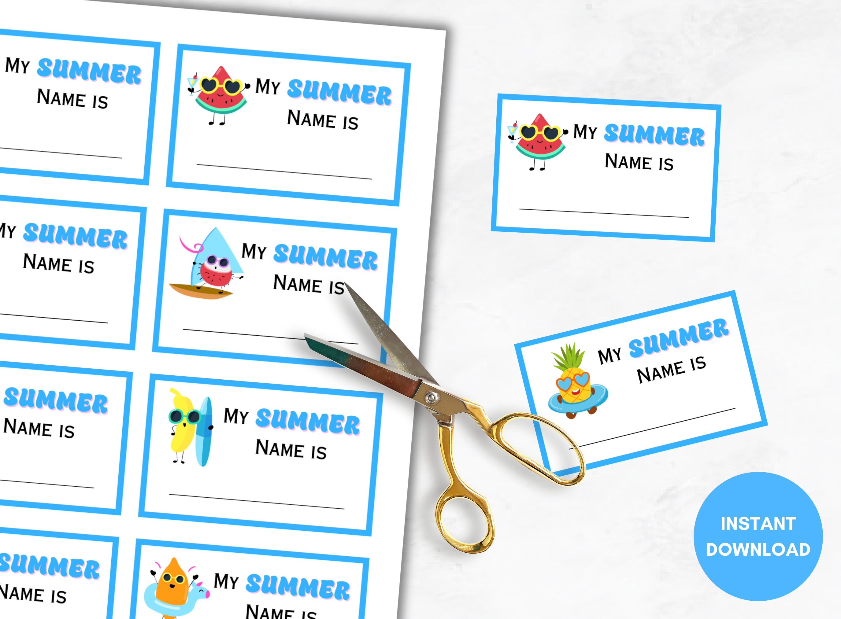 Whats Your Summer Name, Summer Birthday Party Game for Kids and Adults ...