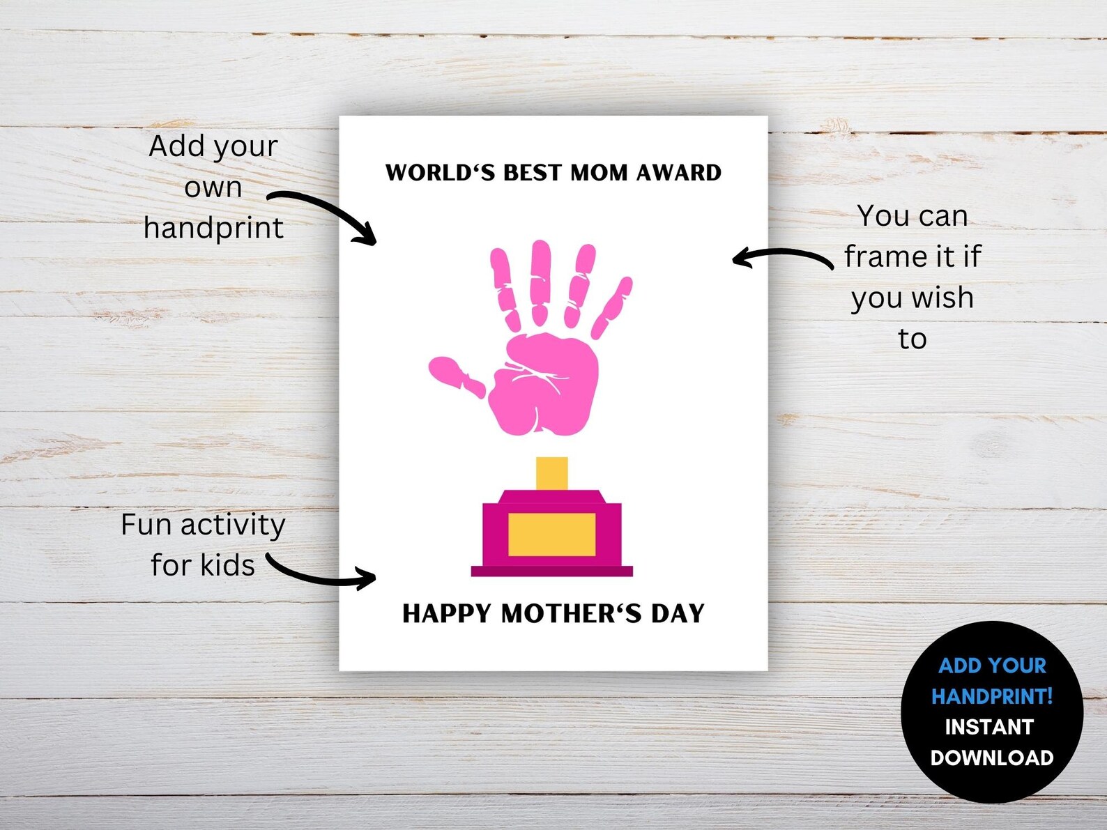 Mother's Day Handprint Craft, Kids Handprint Craft, Handprint Art ...
