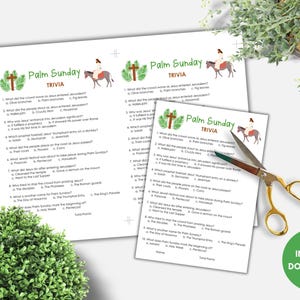Palm Sunday Trivia, Printable Easter Story Game, Holy Week Trivia ...