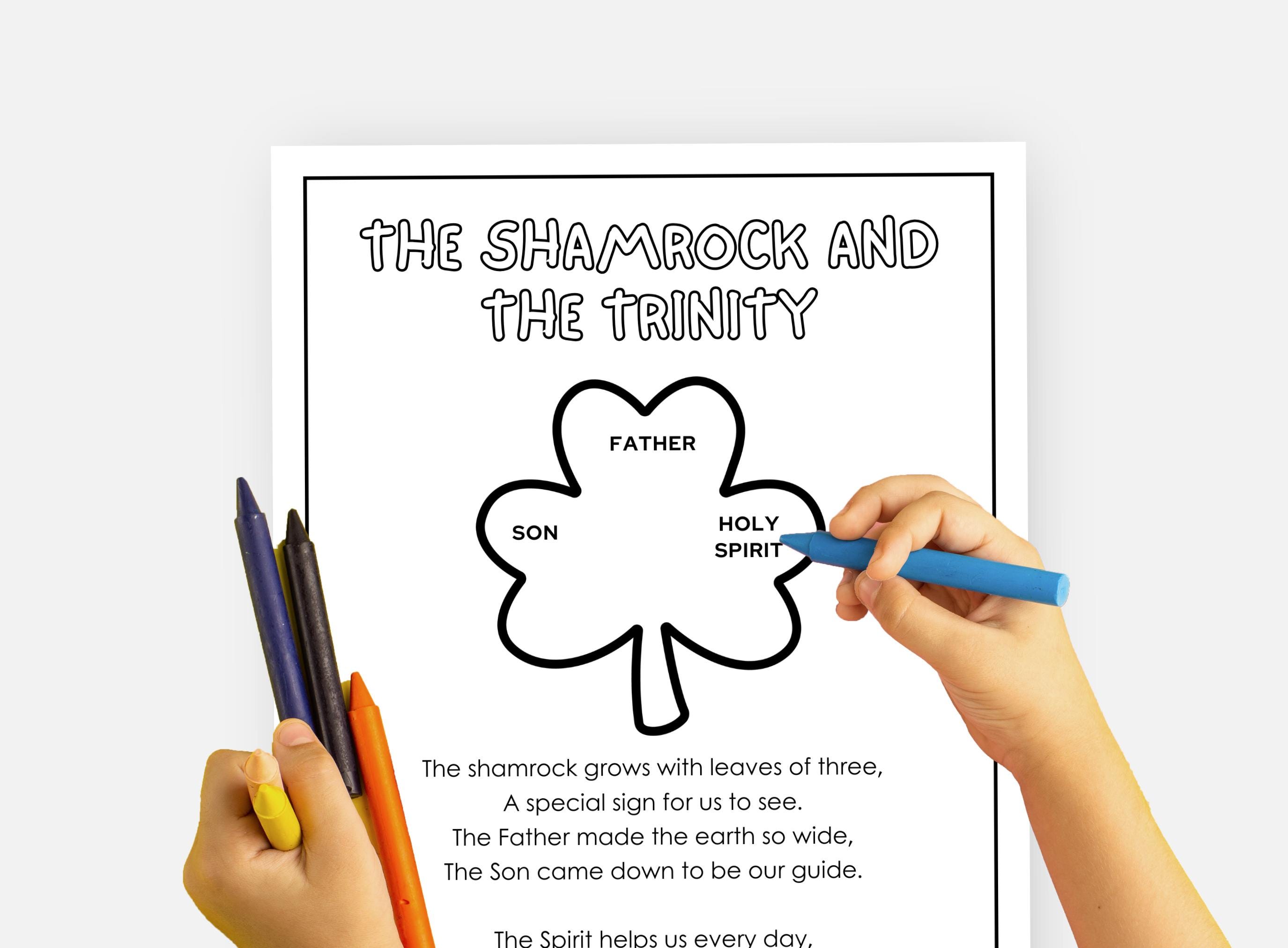 Shamrock Holy Trinity Poem, Printable Christian St Patricks Coloring ...
