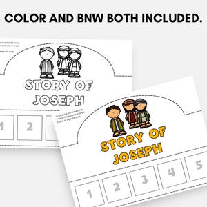 Joseph and His Brothers Bible Crown, Printable Faith Sequencing ...