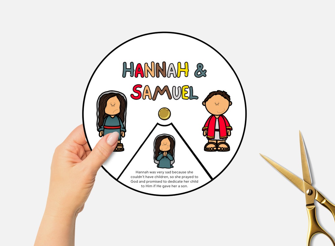 Hannah and Samuel, Printable Bible Coloring Wheel, Sunday School Craft ...