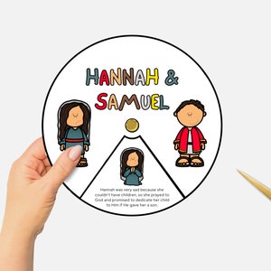 Hannah and Samuel, Printable Bible Coloring Wheel, Sunday School Craft ...