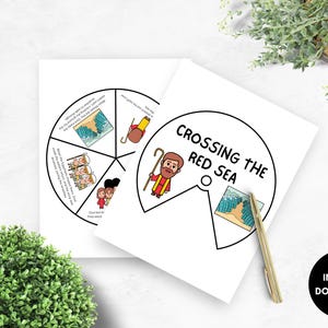 Parting the Red Sea, Printable Bible Coloring Wheel, Sunday School ...