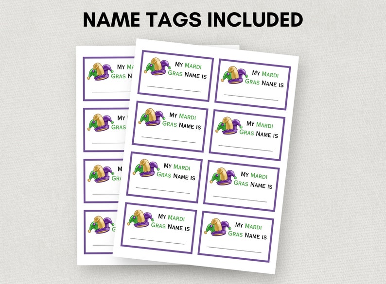What's Your Mardi Gras Name, Fun Printable Game for Kids and Adults ...