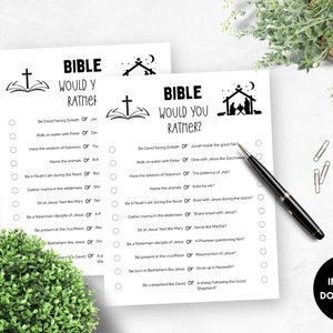 Printable Bible Would You Rather, This or That, Bible Games, Fun ...