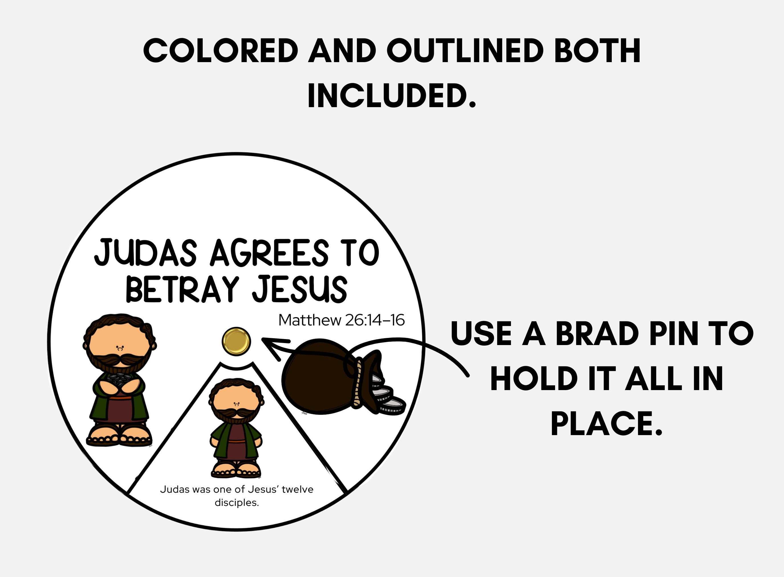 Judas Agrees to Betray Jesus, Ash Wednesday Craft, Holy Week Printable ...