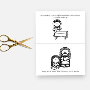Mary and Martha, Printable Mini Bible Book, Sunday School Craft, Kids ...