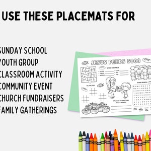 Jesus Feeds 5000, Printable Bible Activity Placemat, Sunday School ...