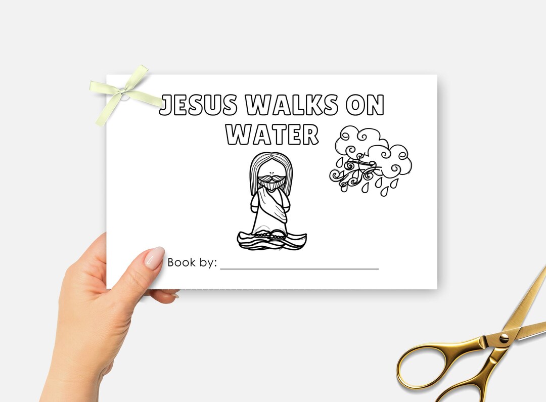 Jesus Walks on Water, Miracles of Jesus, Printable Mini Bible Book ...