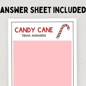 Candy Cane Trivia, Printable Christmas Food Trivia, Holiday Party Game ...