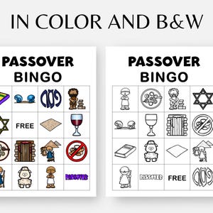 Passover Bingo Cards, Printable Bible Sunday School Activity for Kids ...