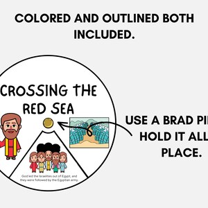 Parting the Red Sea, Printable Bible Coloring Wheel, Sunday School ...