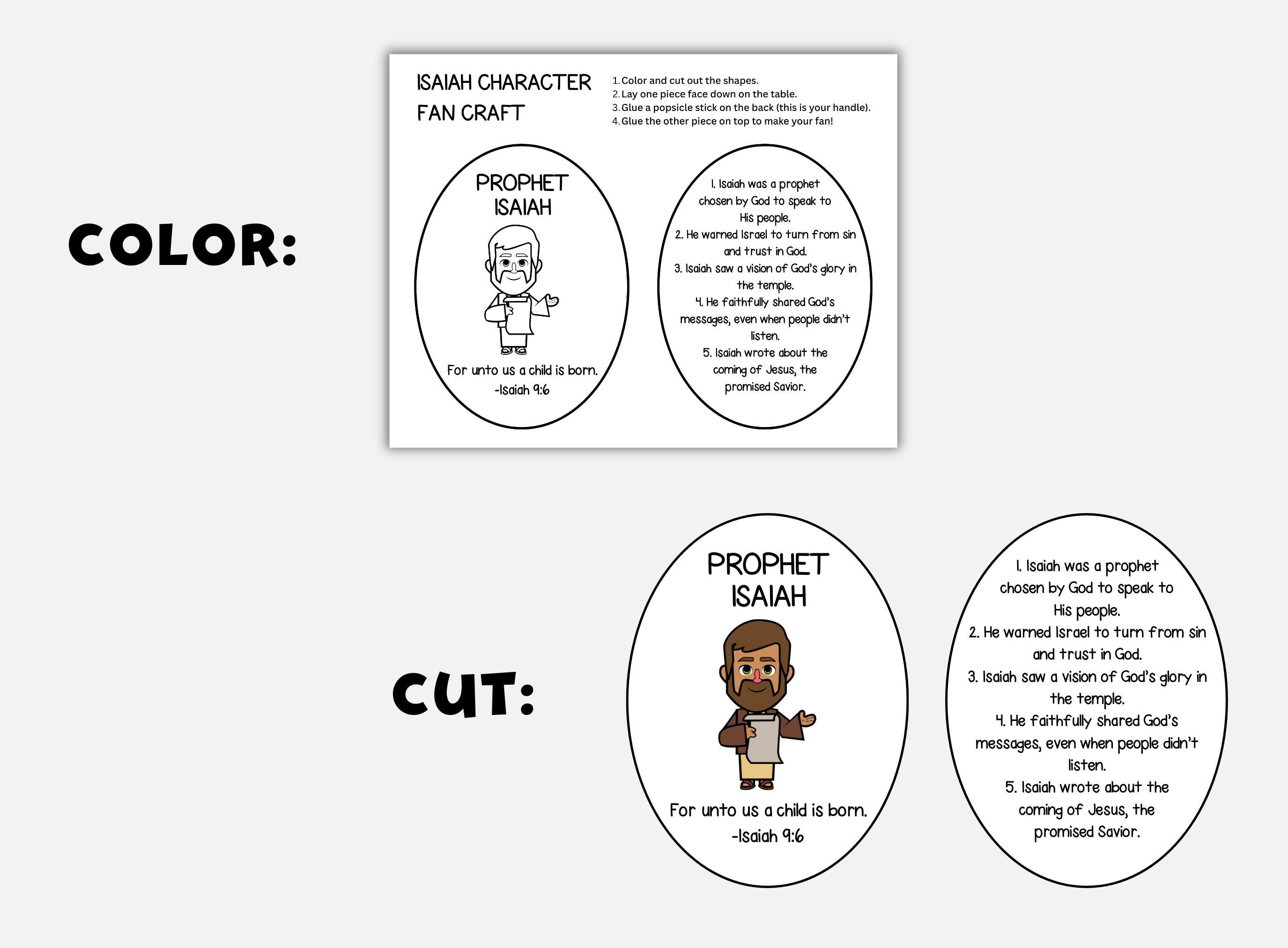 Prophet Isaiah, Printable Bible Verse Activity for Church, Sunday ...