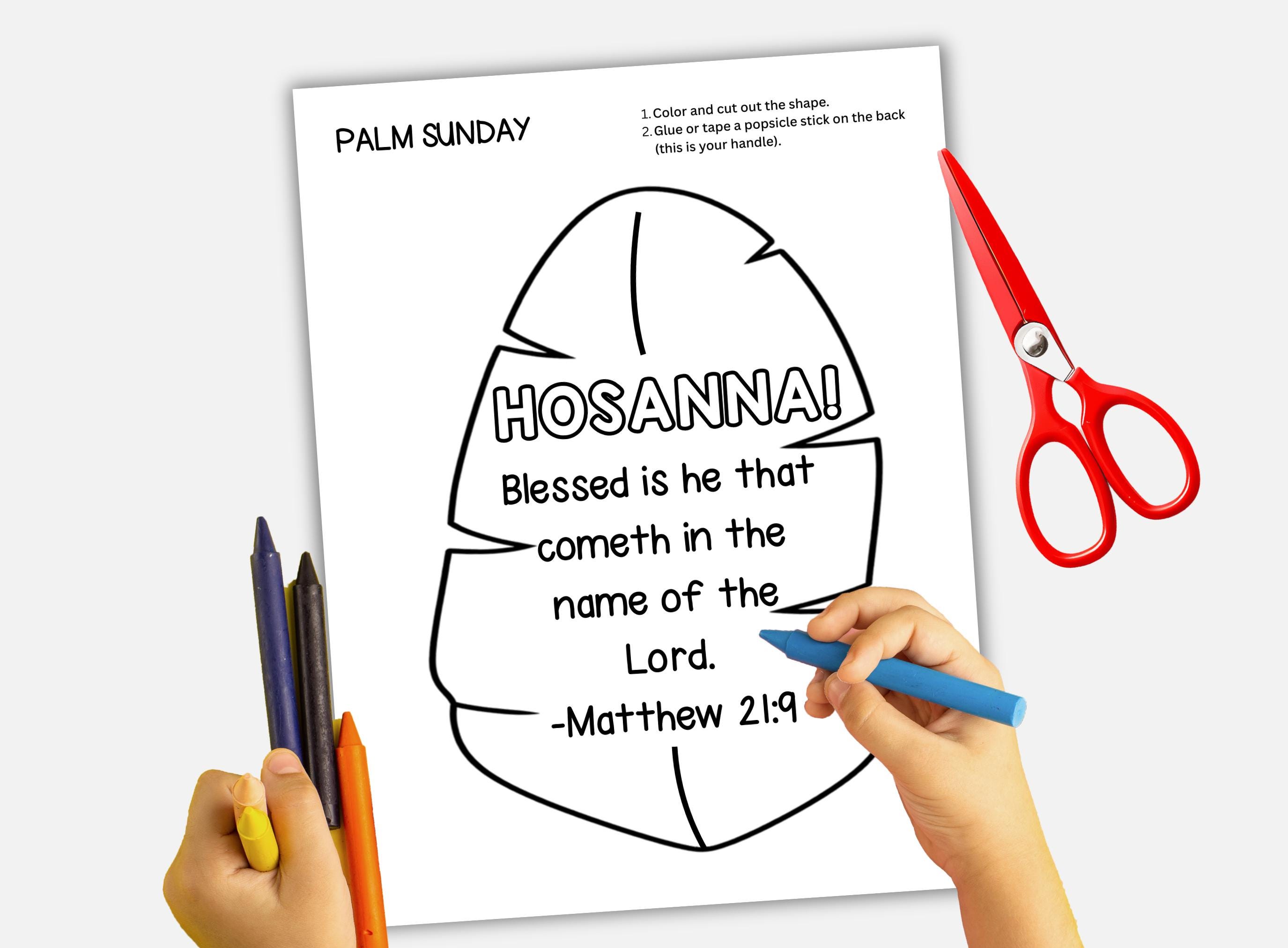 Palm Sunday, Printable Hosanna Bible Craft, Easy Holy Week Craft ...