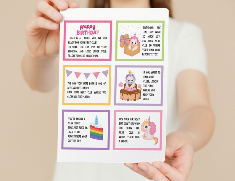 Unicorn Birthday Scavenger Hunt for Kids Birthday Treasure - Etsy Australia