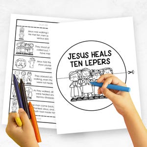 Jesus Heals Ten Lepers, Folding Surprise Bible Craft Printable ...