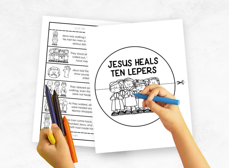 Jesus Heals Ten Lepers, Folding Surprise Bible Craft Printable ...