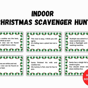 Printable Indoor Christmas Scavenger Hunt Game Christmas - Etsy