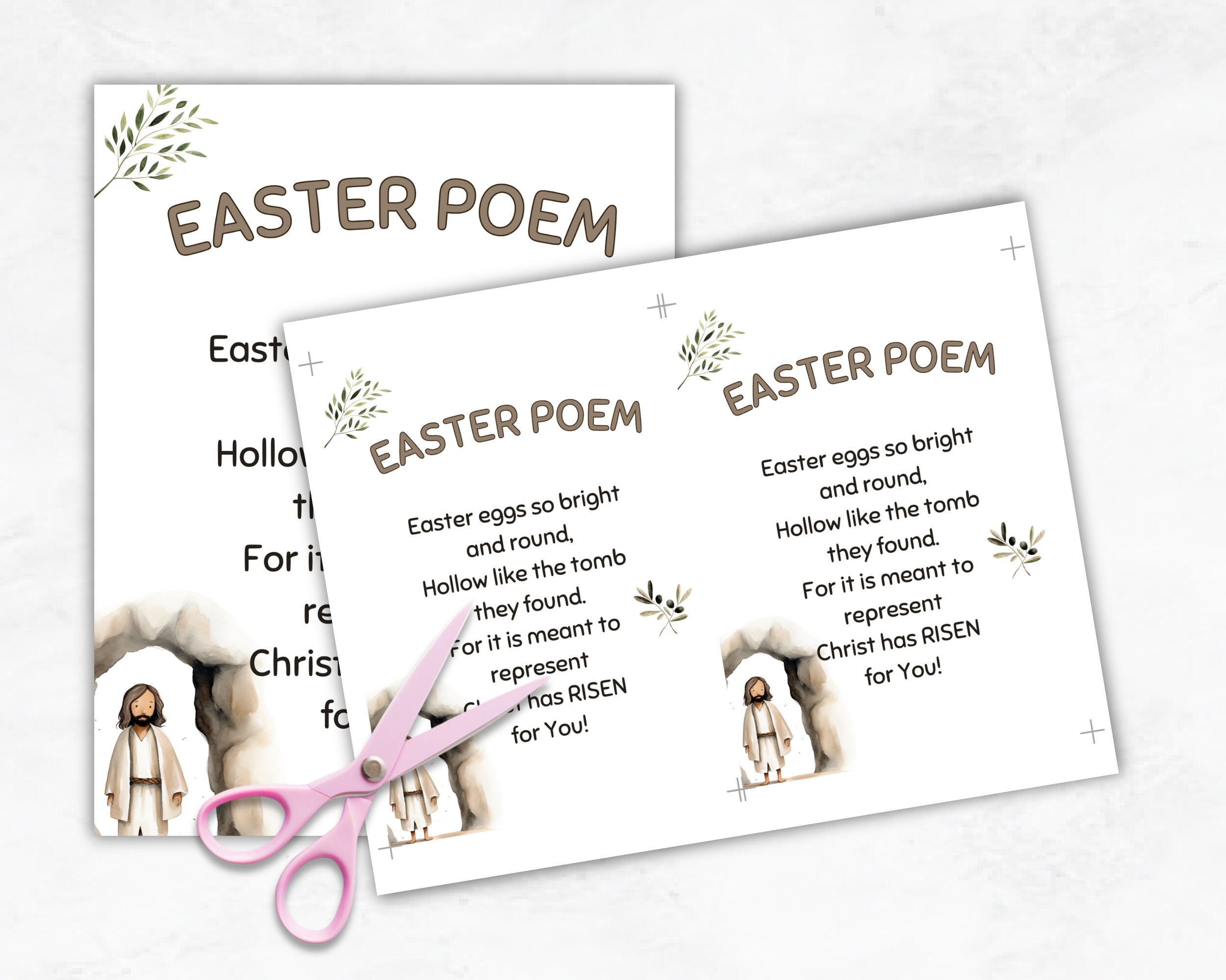 Printable Easter Poem for Kids, Religious Easter Story, Easter Basket ...