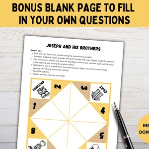 Joseph and His Brothers, Coat of Many Colors, Printable Cootie Catcher ...
