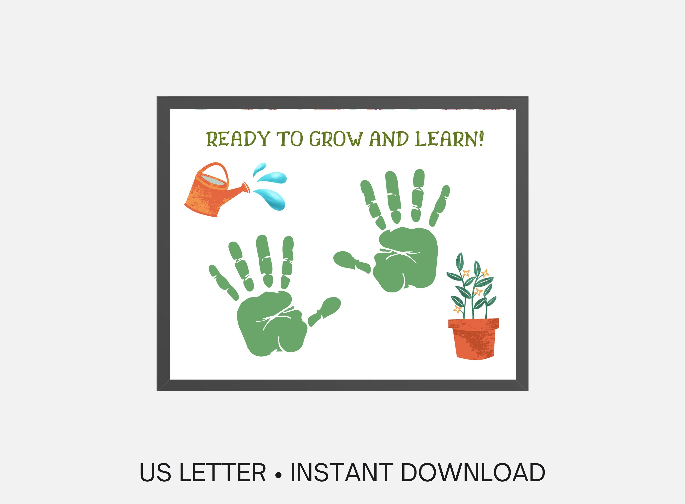 First Day of School Handprint Art, Back to School Printable, Kids ...