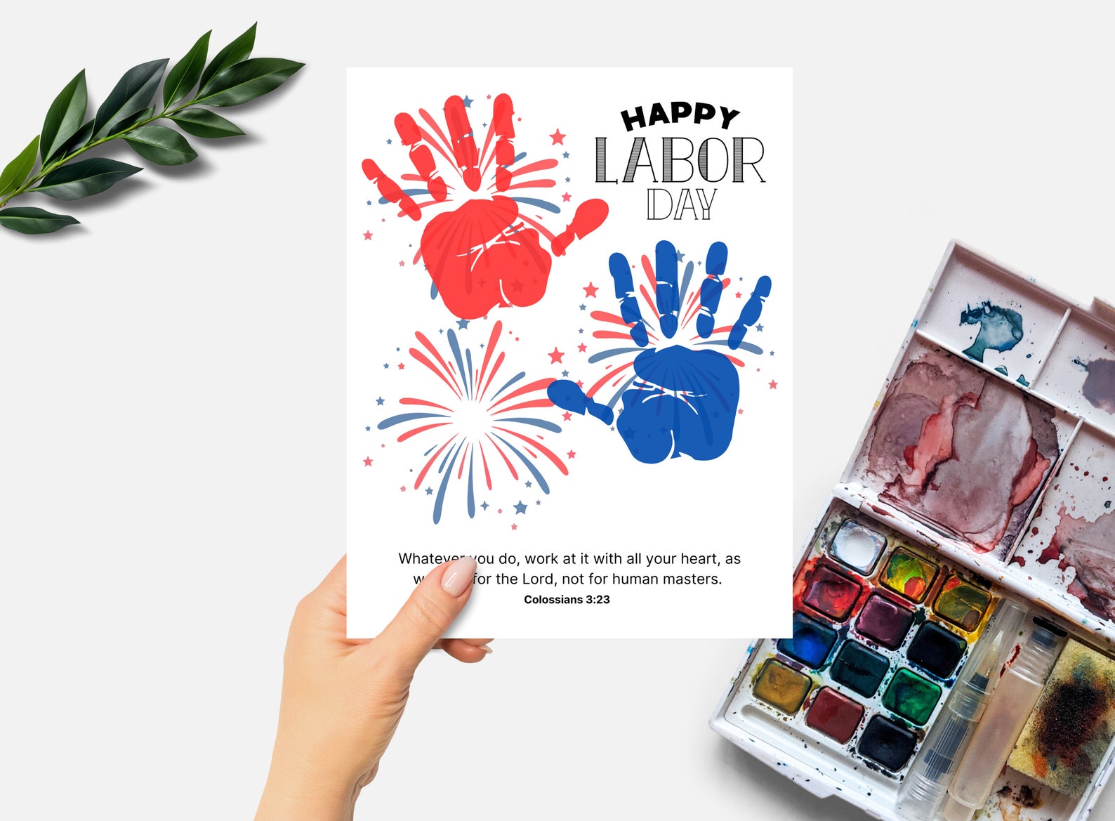 Bible Labor Day Handprint Art, Printable Kids Preschool Craft, Teacher ...