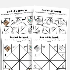 Jesus and the Pool at Bethesda, Bible Cootie Catcher Printable ...