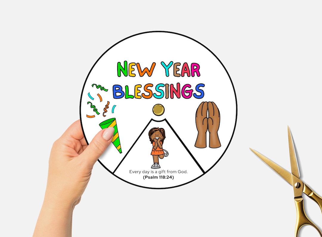 New Year Blessings, Printable Bible Coloring Wheel, Sunday School Craft ...