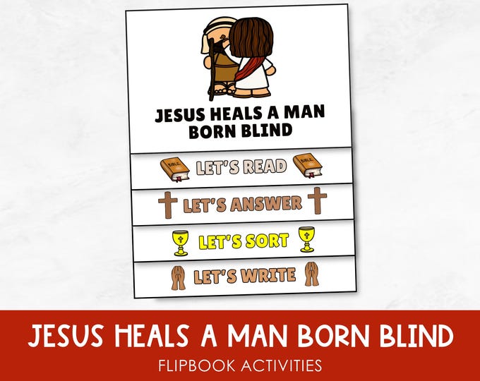 Jesus Heals a Man Born Blind Activity Placemat, Jesus Bible Story ...