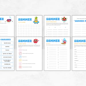 20 Summer Games, Fun Summer Printable Activities for Kids and Adults ...