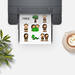 Adam and Eve, 30 Bible Story Bingo Cards, Printable Sunday School ...