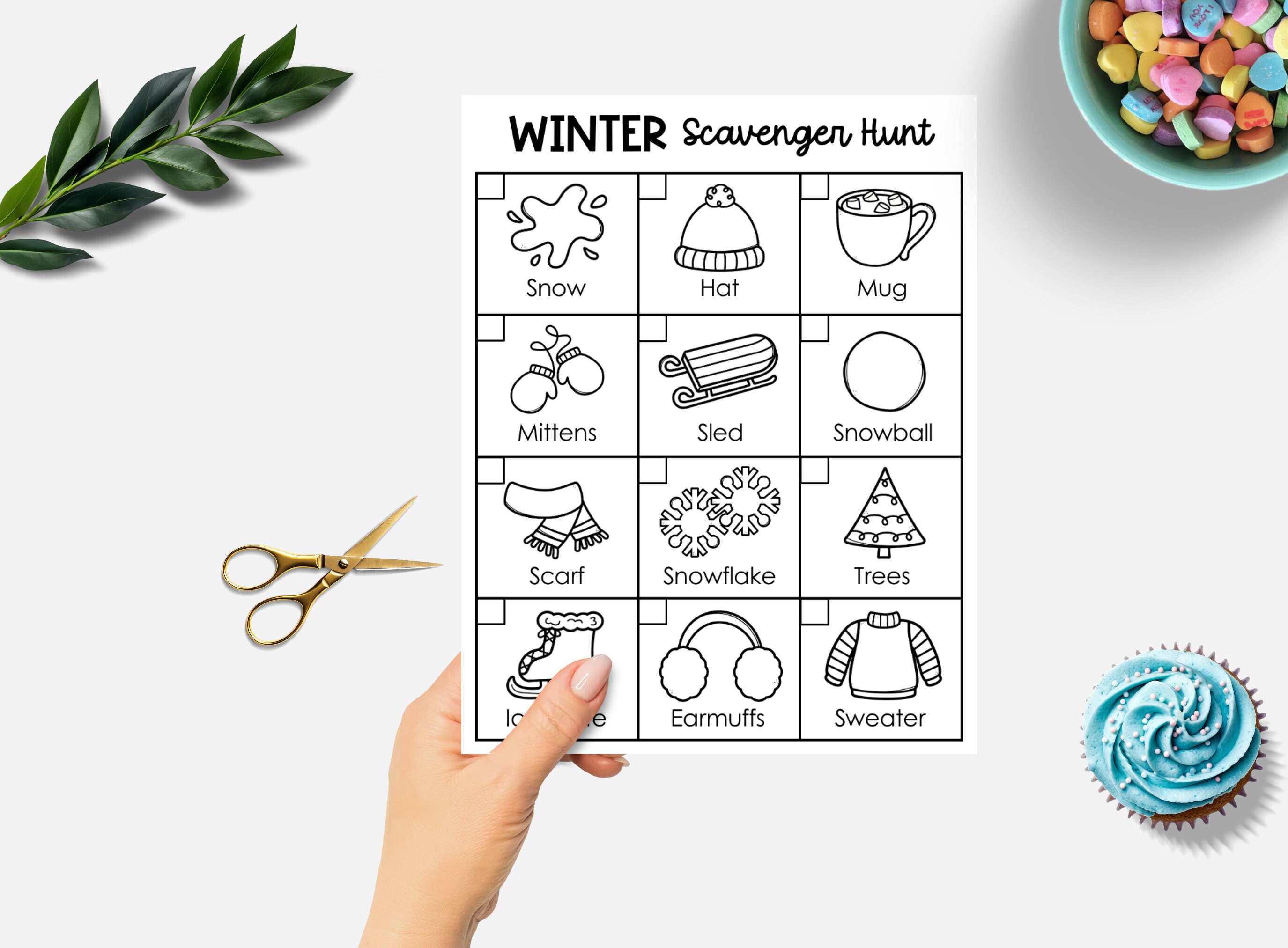 Winter Scavenger Hunt, Printable Indoor and Outdoor Scavenger Hunt ...