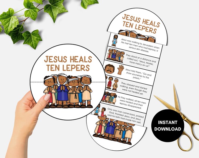 Ten Lepers, Sunday School Craft, Jesus Heals, Printable Mini Book ...